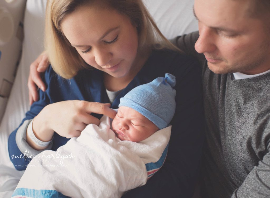 Declan Thomas Freshly Born – CT Hospital Baby Photographer